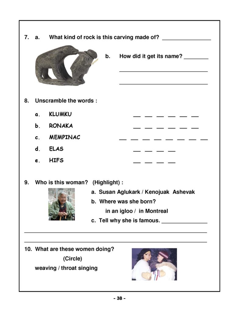 Inuit - Elementary Social Studies Unit - DaviesandJohnson